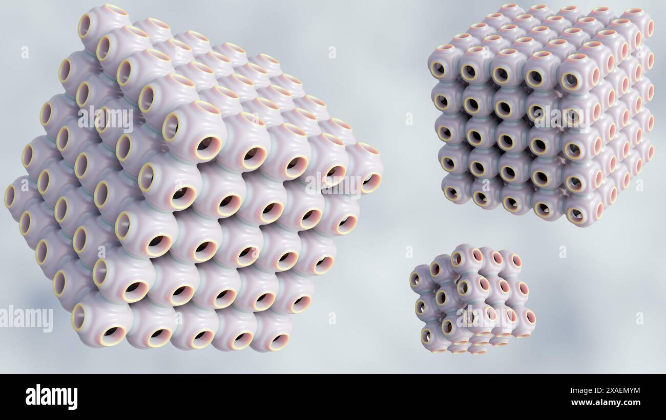 3d rendering of cubosomes are liquid crystalline nano-structures formed ...