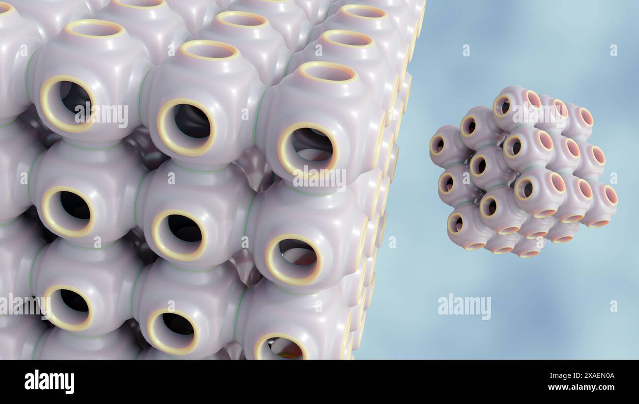 3d rendering of cubosomes are liquid crystalline nano-structures formed ...