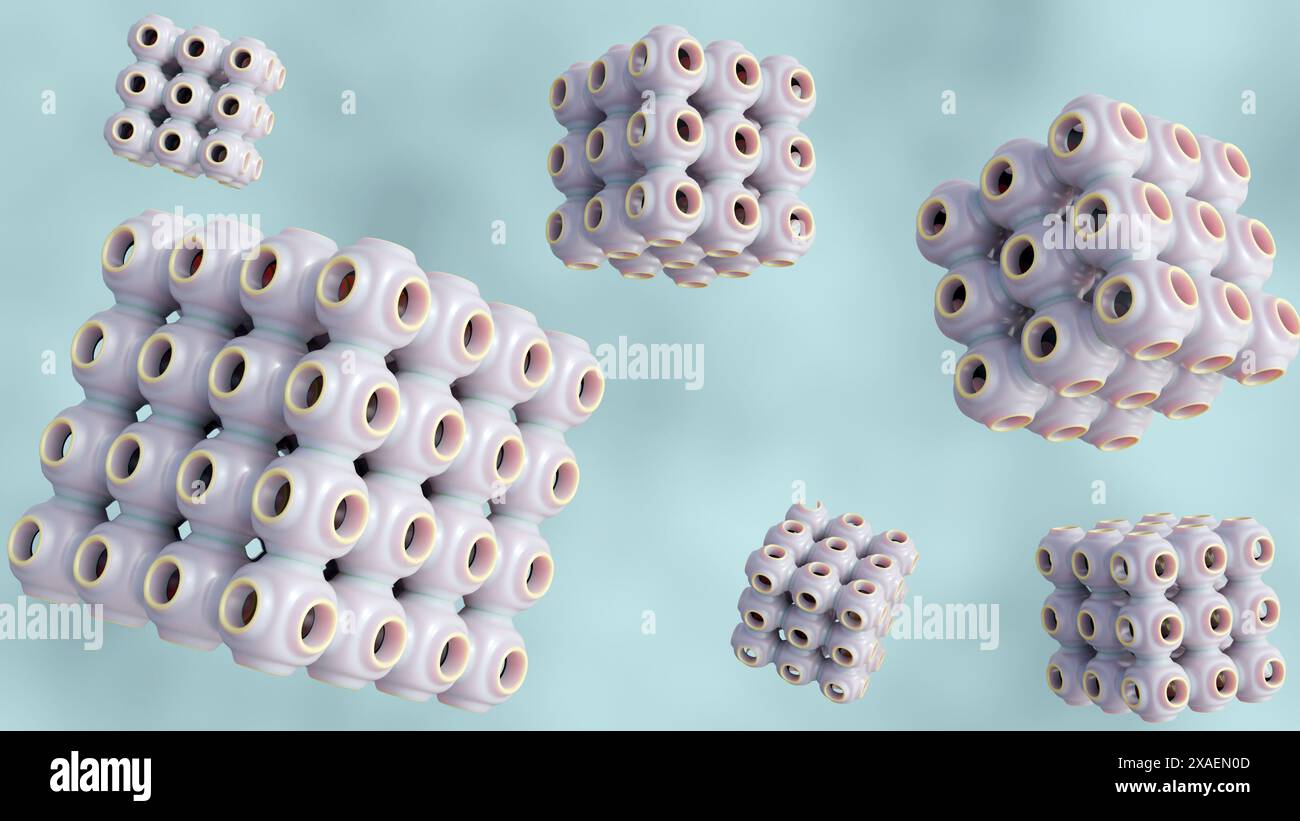 3d rendering of cubosomes are liquid crystalline nano-structures formed ...