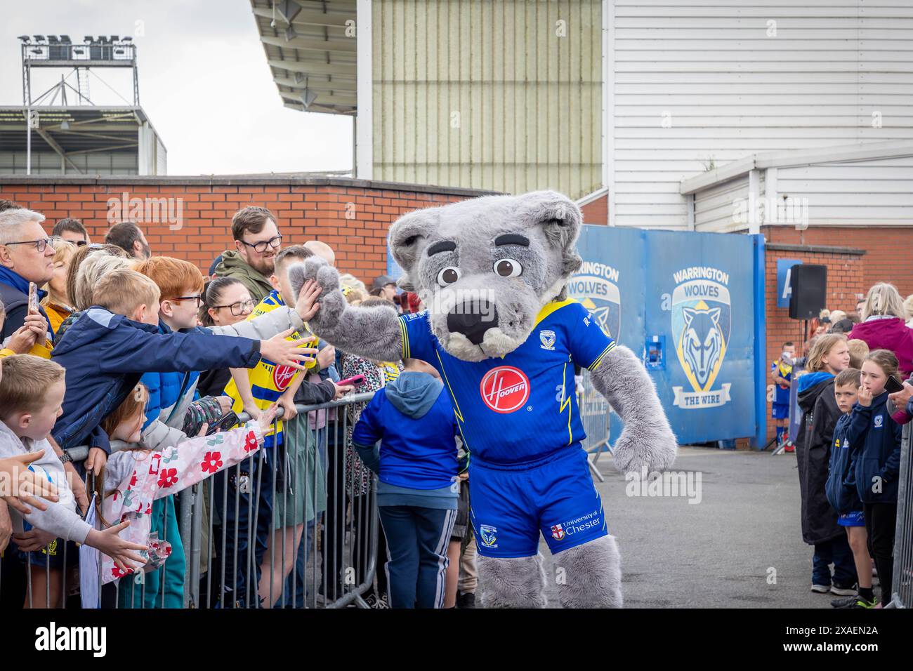 Warrington, Cheshire, England - 06 June 2024 - Warrington Wolves left ...