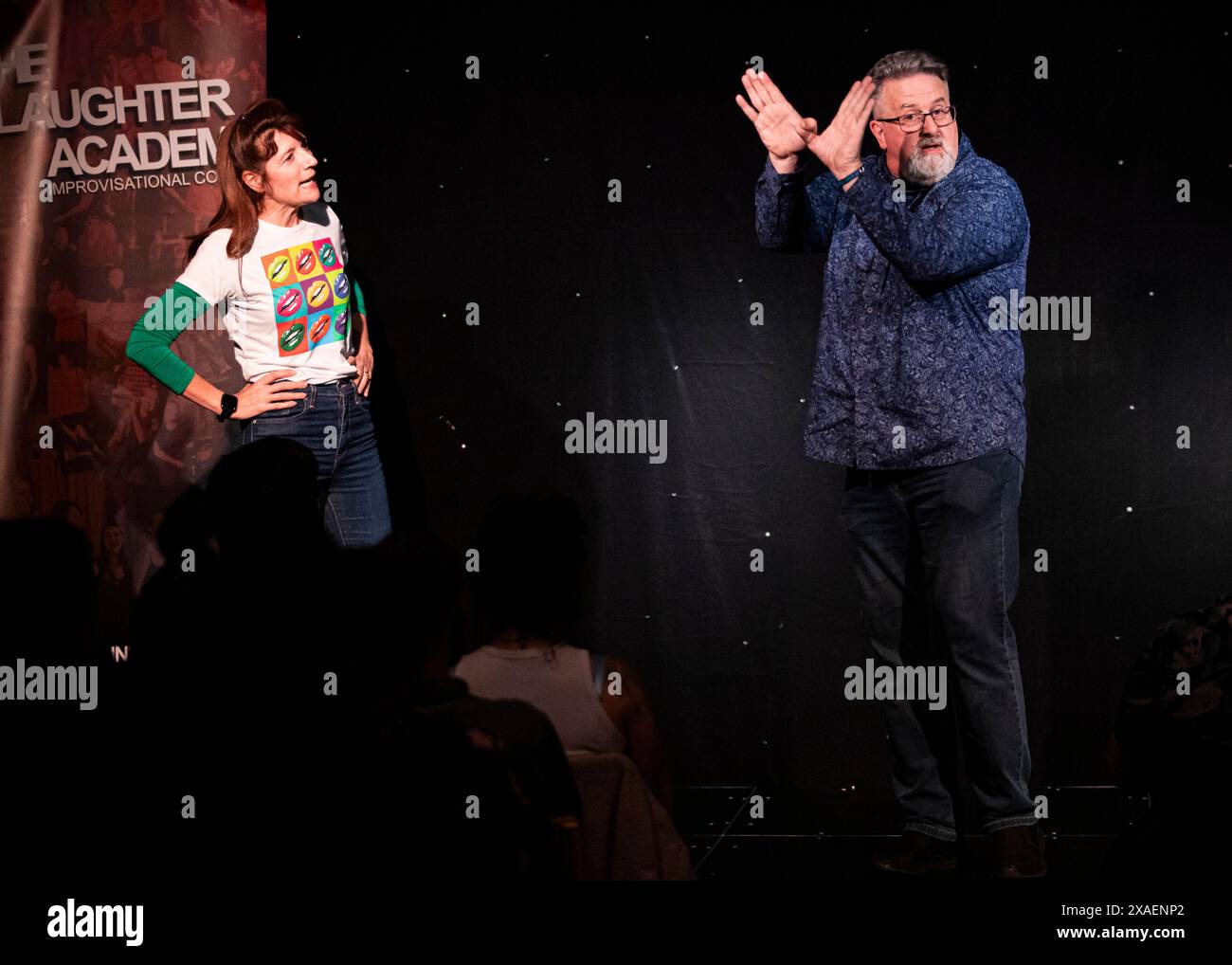 Lee Tearrell, Suki Webster and Ali James performing improvised comedy ...