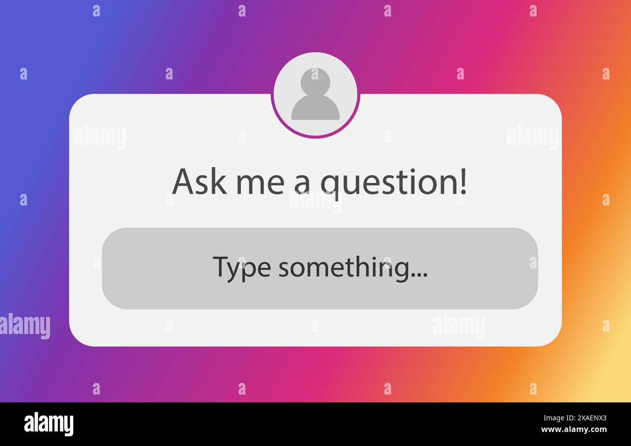 Ask me a question box. Instagram story graphic design. Type something ...