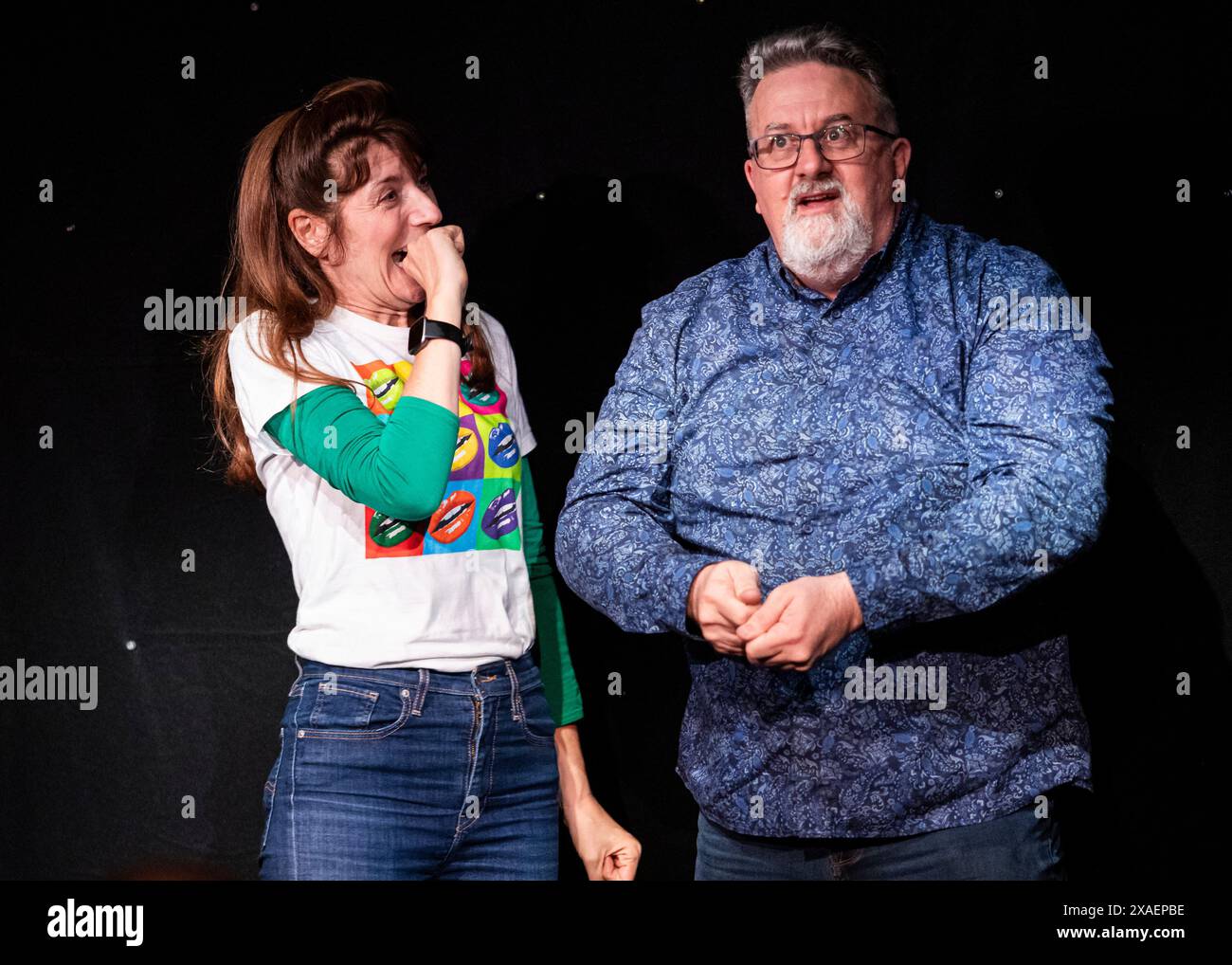 Lee Tearrell, Suki Webster and Ali James performing improvised comedy ...