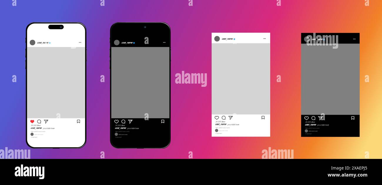 Post Instagram feed frame mockup with Iphone 15 smartphone mock up ...
