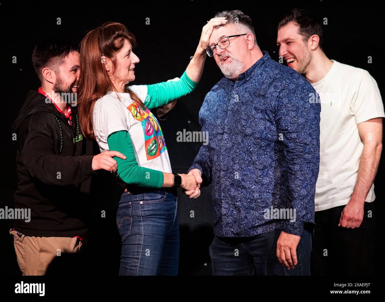 Lee Tearrell, Suki Webster and Ali James performing improvised comedy ...