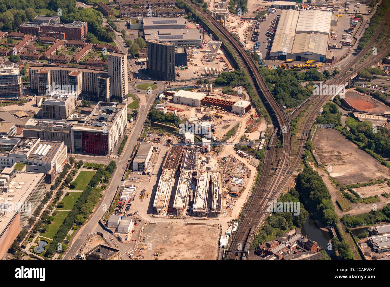 Aerial photo of HS2 Curzon Street station project from 1500 feet Stock ...