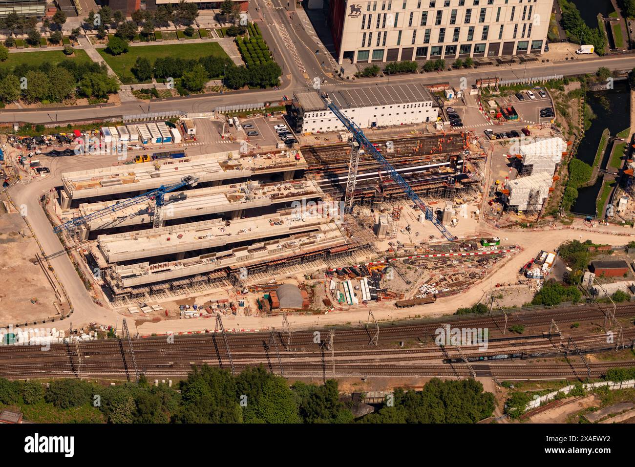 Aerial photo of HS2 Curzon Street station project from 1500 feet Stock ...