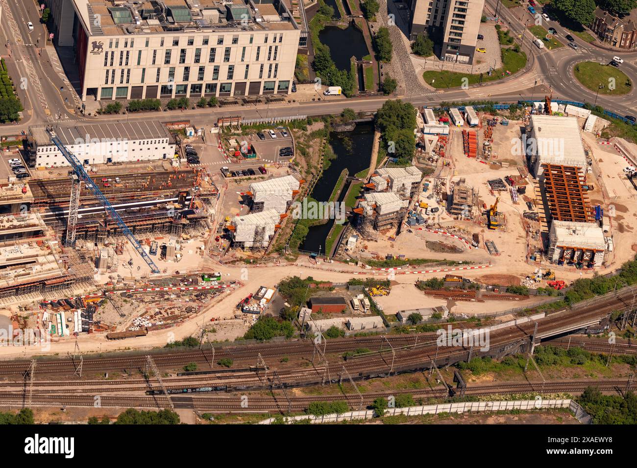 Aerial photo of HS2 Curzon Street station project from 1500 feet Stock ...