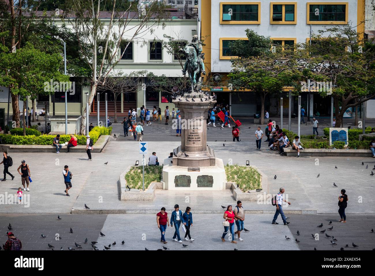 Elevated view of th Plaza Gerardo Barrios, also known as the Civic ...