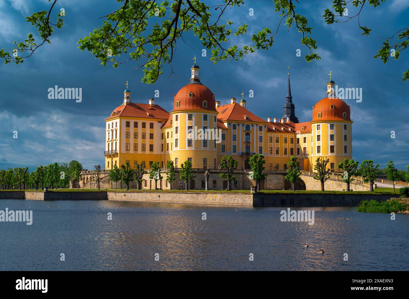 12. 05. 2022. Moritzburg Castle baroque castle on the lake. Moritzburg ...