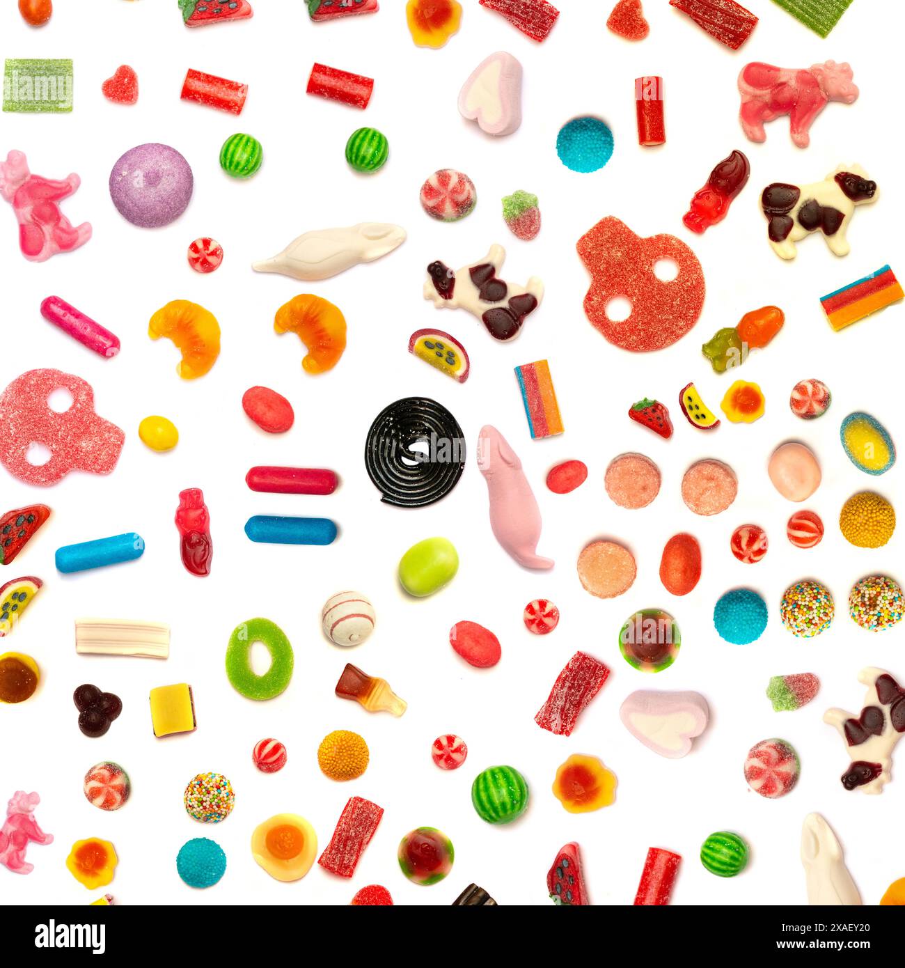 gummies in different shapes isolated on white background Stock Photo ...