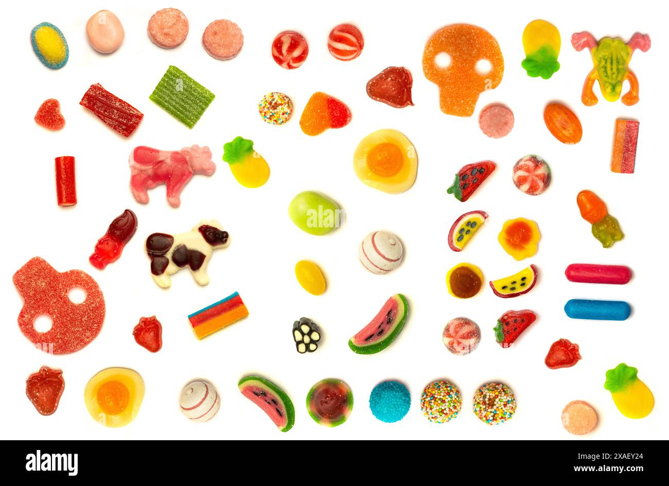 gummies in different shapes isolated on white background Stock Photo ...