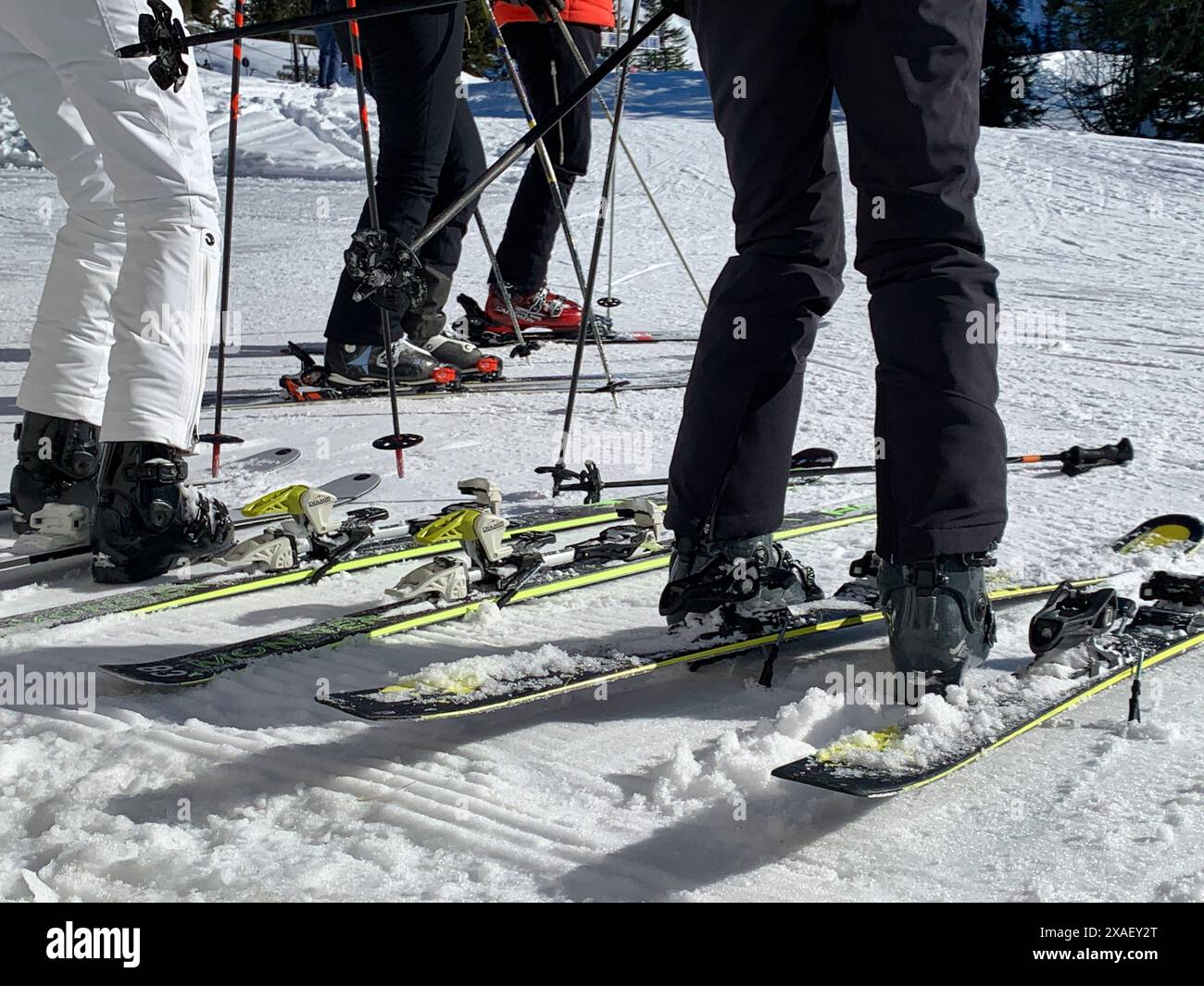 Trekking skier legs on ski hi-res stock photography and images - Alamy
