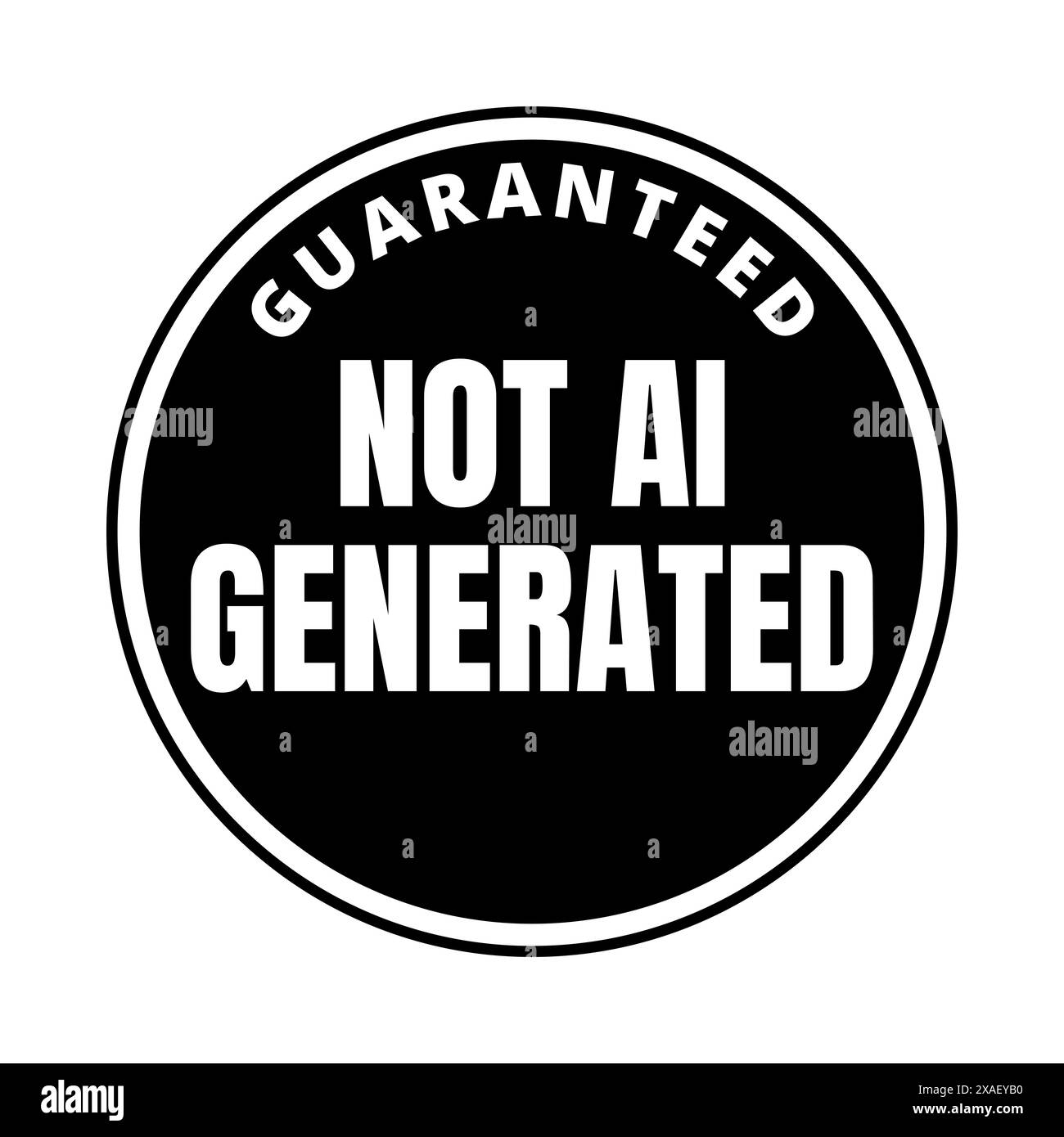 Not AI artificial intelligence generated symbol icon Stock Photo - Alamy