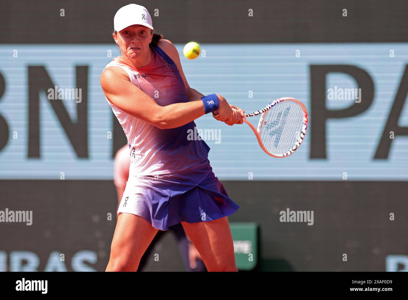 Roland Garros, Paris, France. 6th June, 2024. 2024 French Open Tennis tournament, Day 12; Iga ...