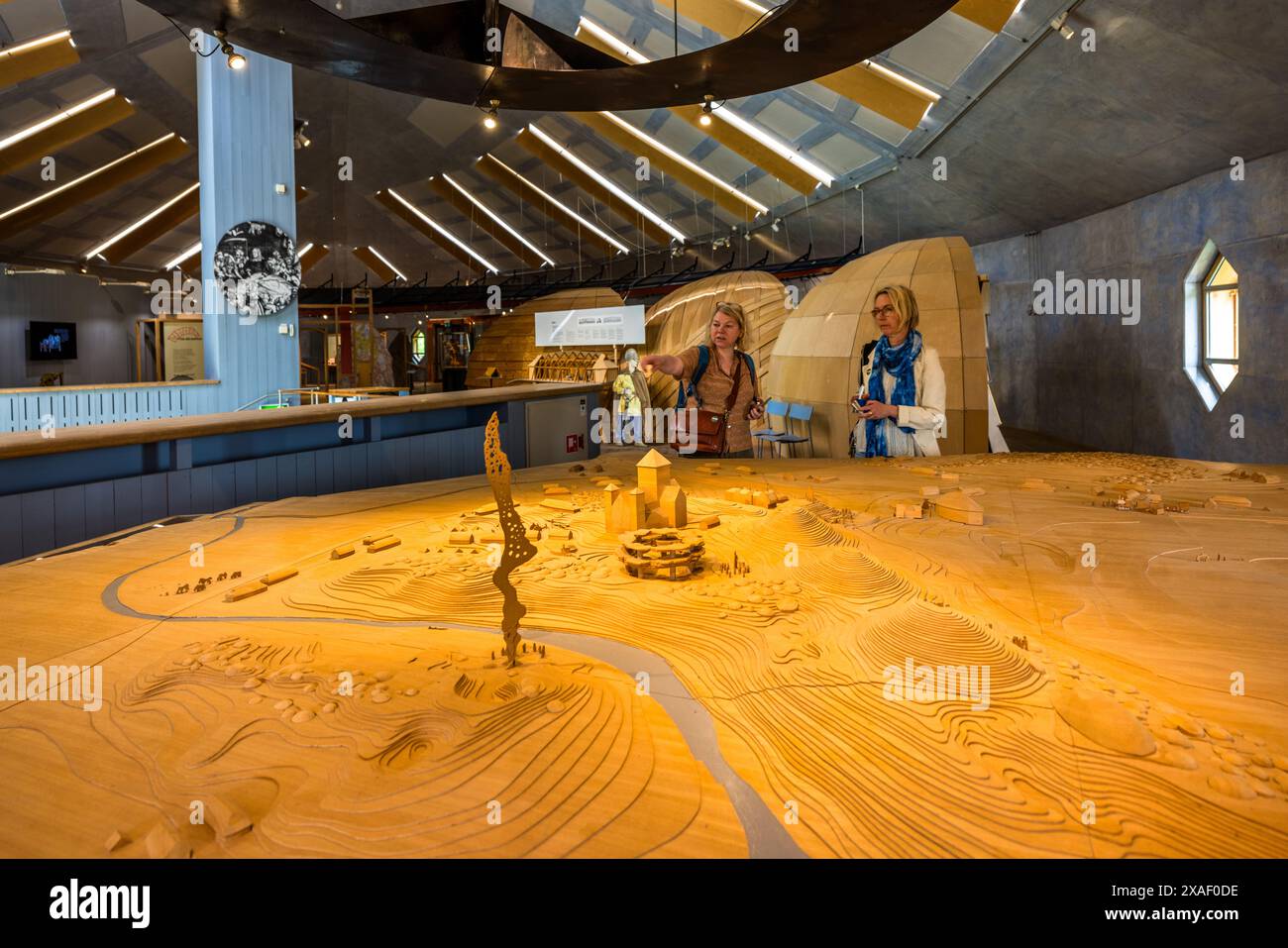Large model of the pagan center in Old Uppsala. More than 2,000 people ...