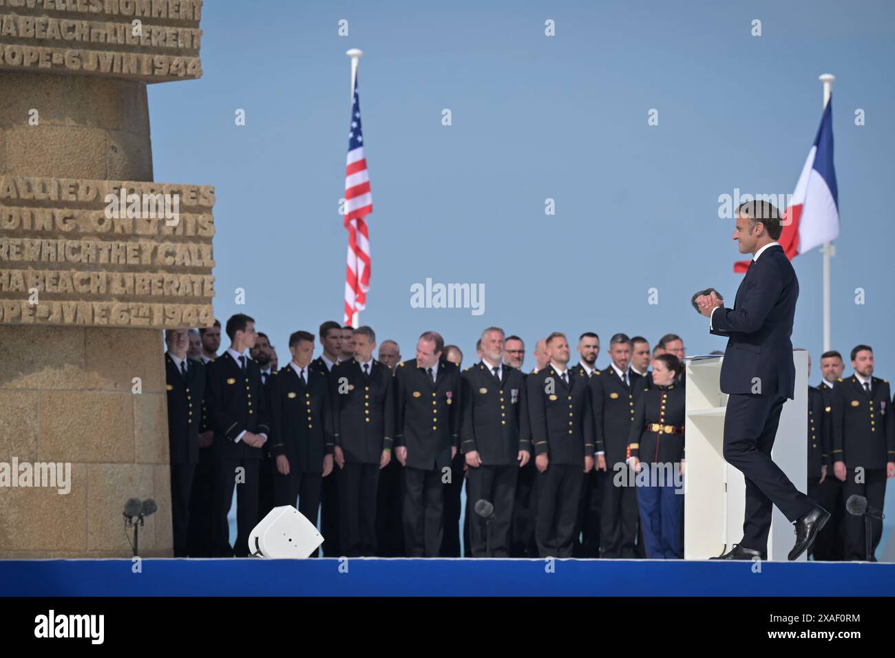The President of France Emmanuel Macron attends the official ...