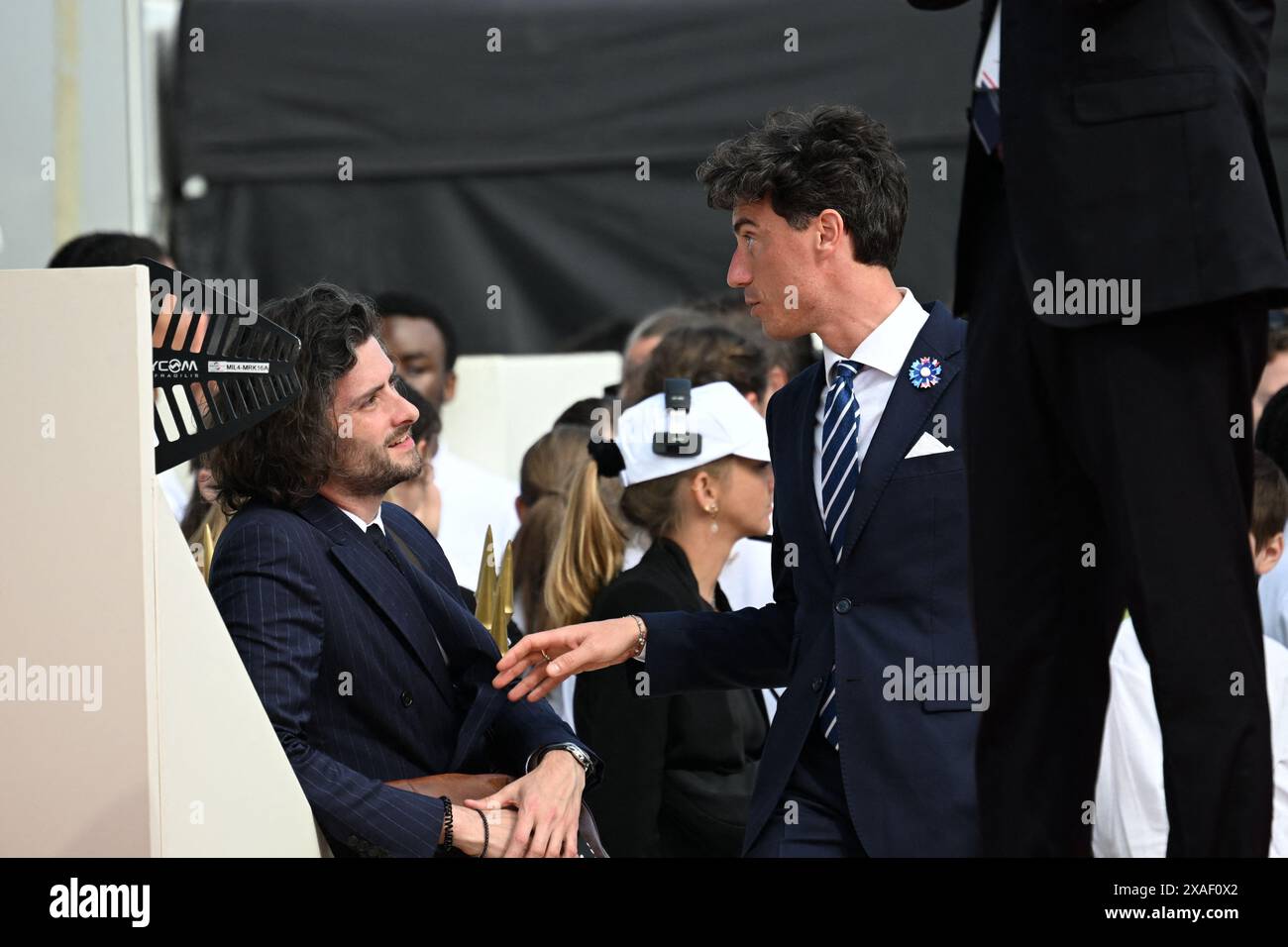 Omaha Beach, France. 06th June, 2024. Jonas Bordas and Louis Jublin ...