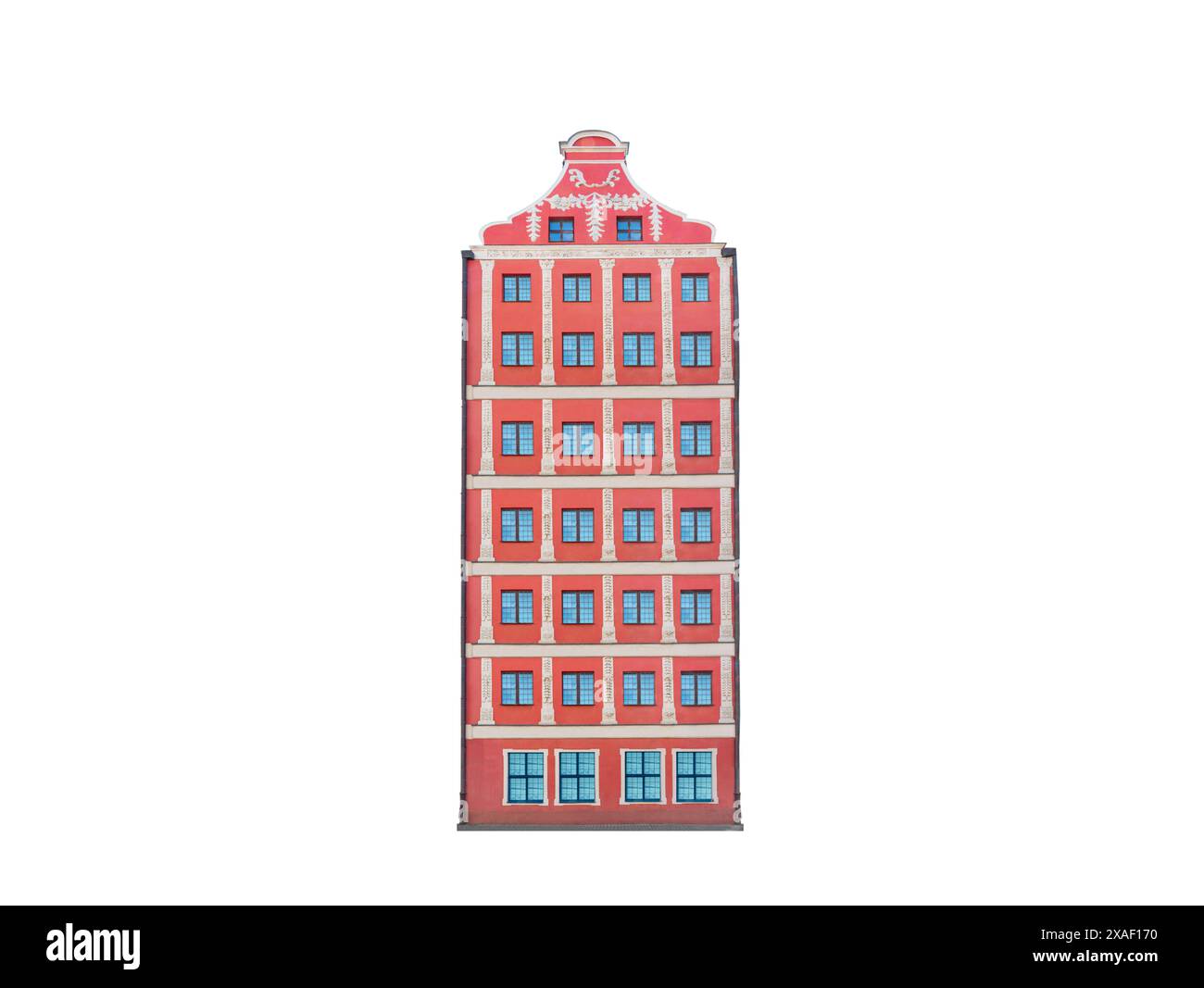 old multi-storey house isolated on white background Stock Photo - Alamy