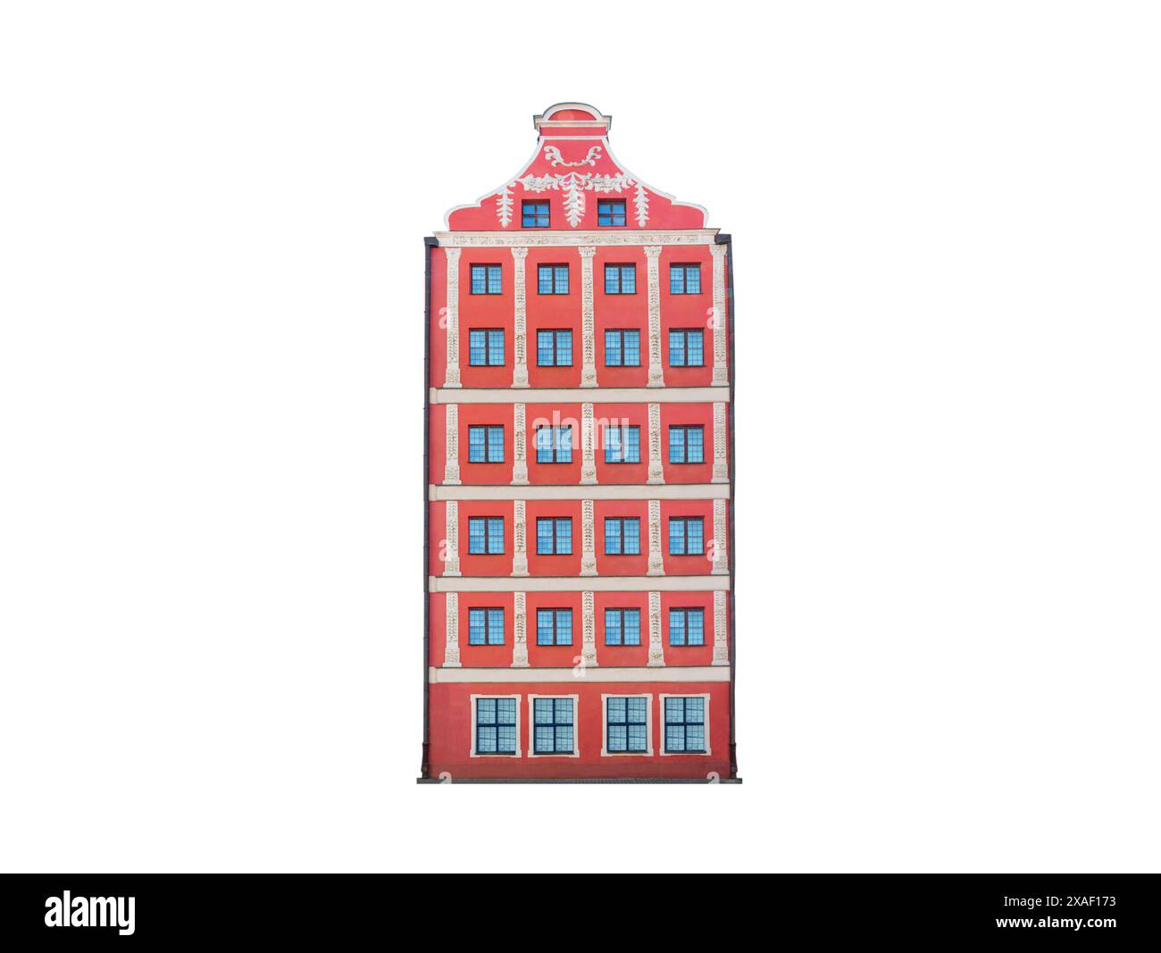 old multi-storey house isolated on white background Stock Photo - Alamy