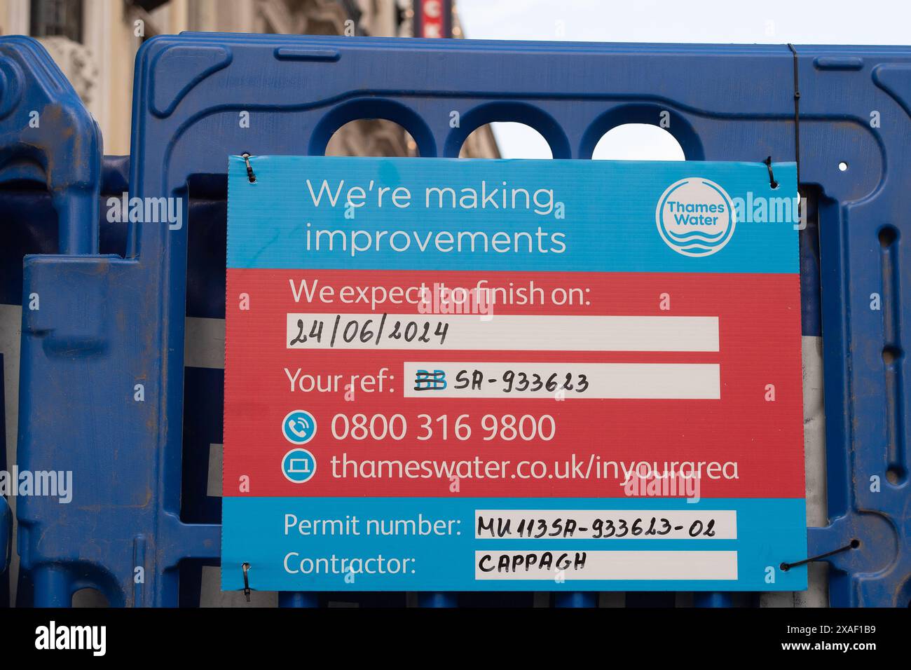 London, UK. 5th June, 2024. Thames Water are fixing water pipes in the ...