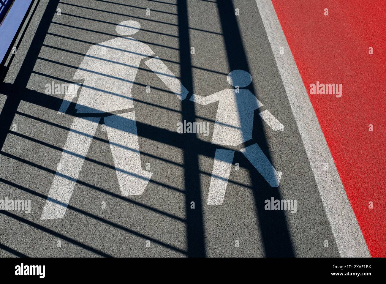 pedestrian and cycle path with a shadow Stock Photo - Alamy