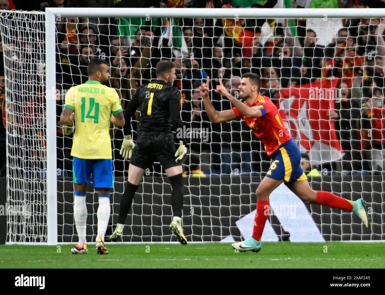 Madrid-Spain March 23, 2024, Spain team in action against Brazil at the ...