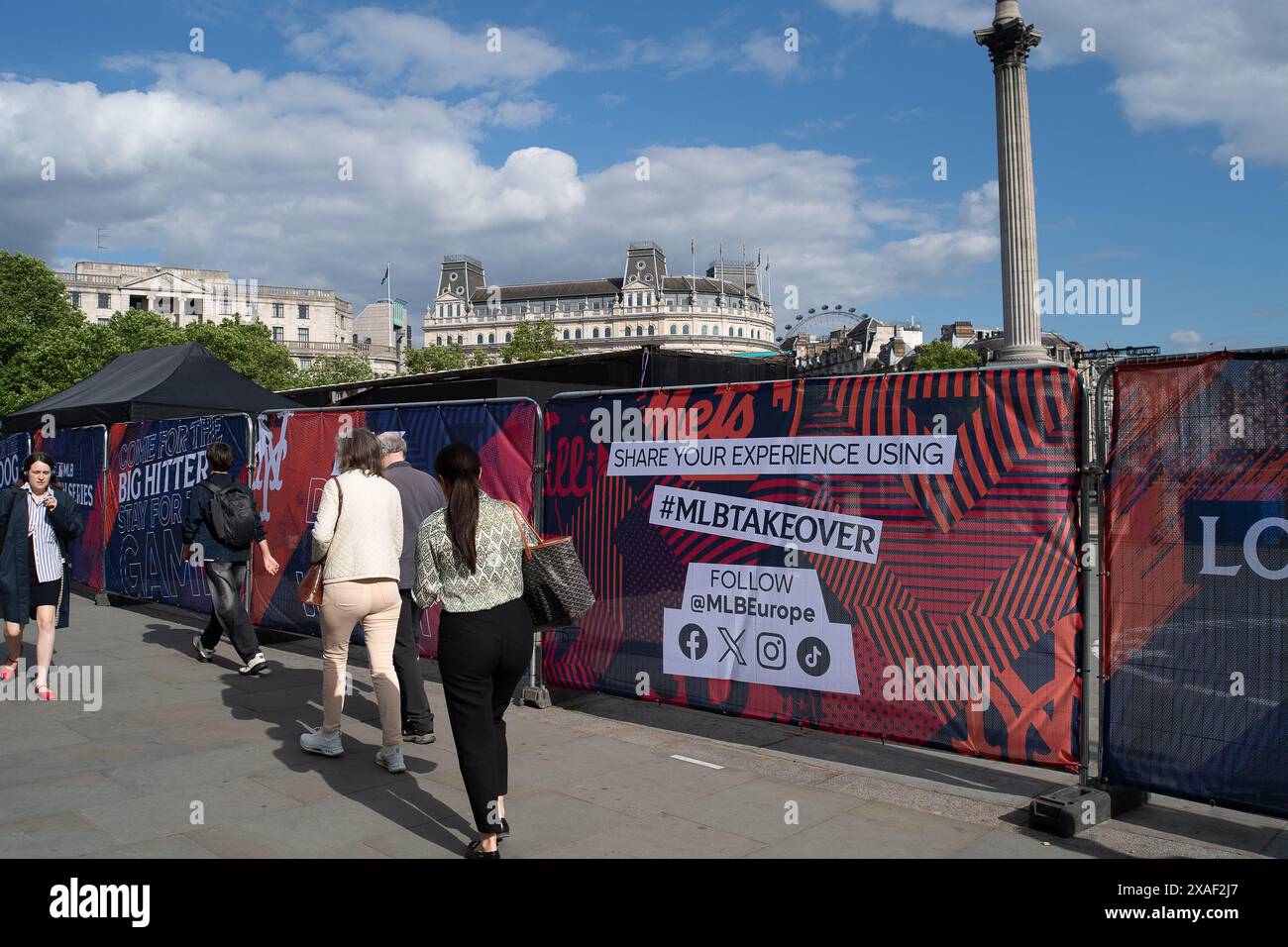 London, UK. 5th June, 2024. Trafalgar Square is currently closed to ...