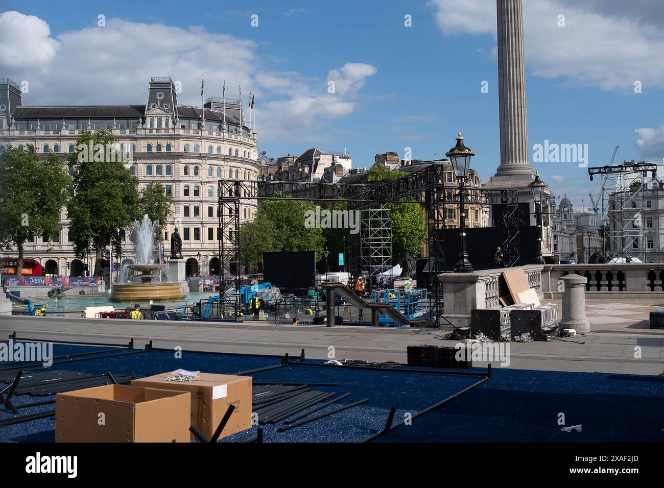London, UK. 5th June, 2024. Trafalgar Square is currently closed to ...