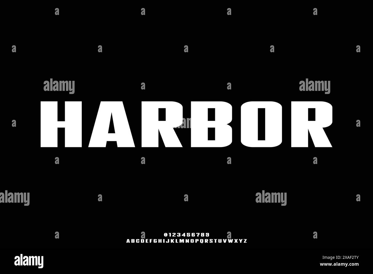 Strong bold harbor alphabet display font illustration Stock Vector ...