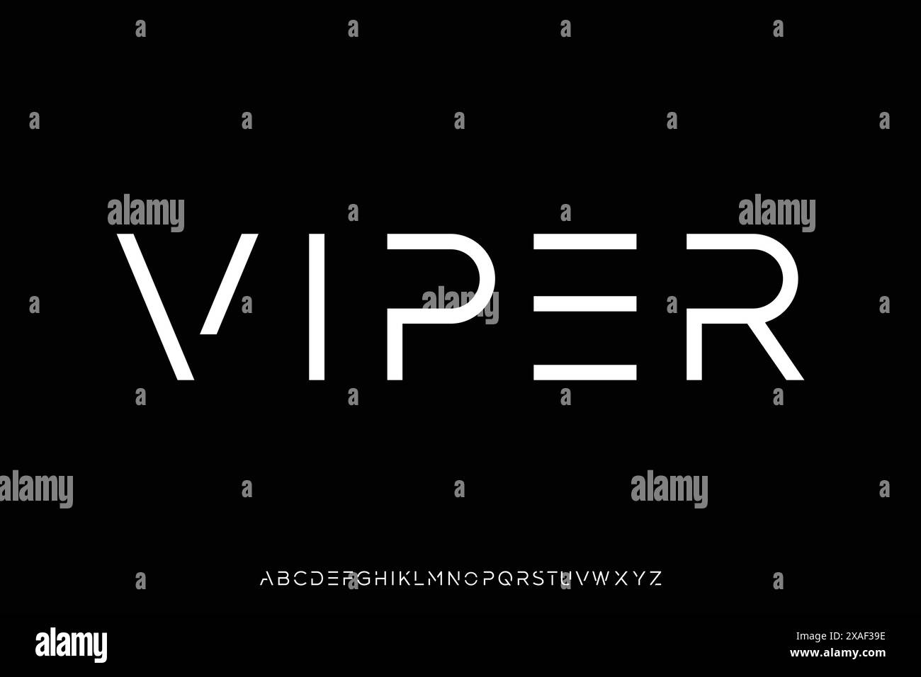 Modern minimalist alphabet display font vector. Viper futuristic ...