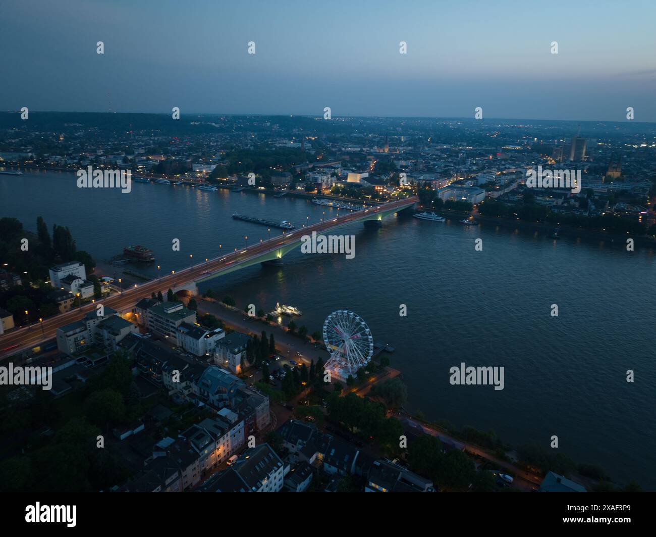 The Kennedy Bridge is the middle of the three Rhine bridges in Bonn and ...