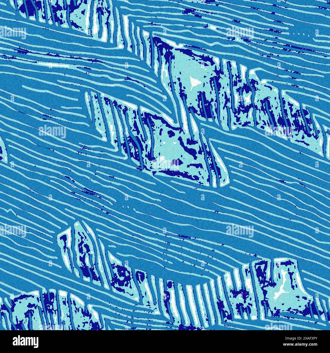 Summer blue dyed wave water pattern with broken linear stripe effect ...