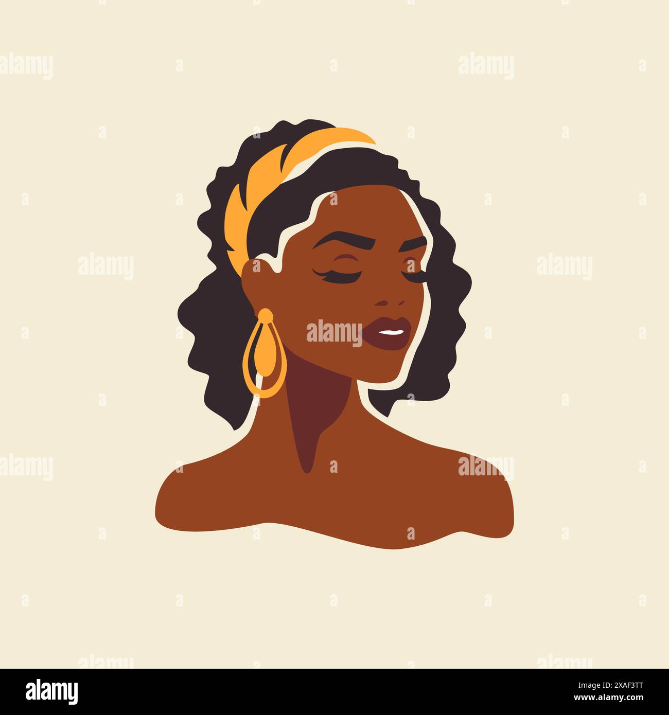 Elegant black woman African ethnic beauty boho aesthetic female dark ...