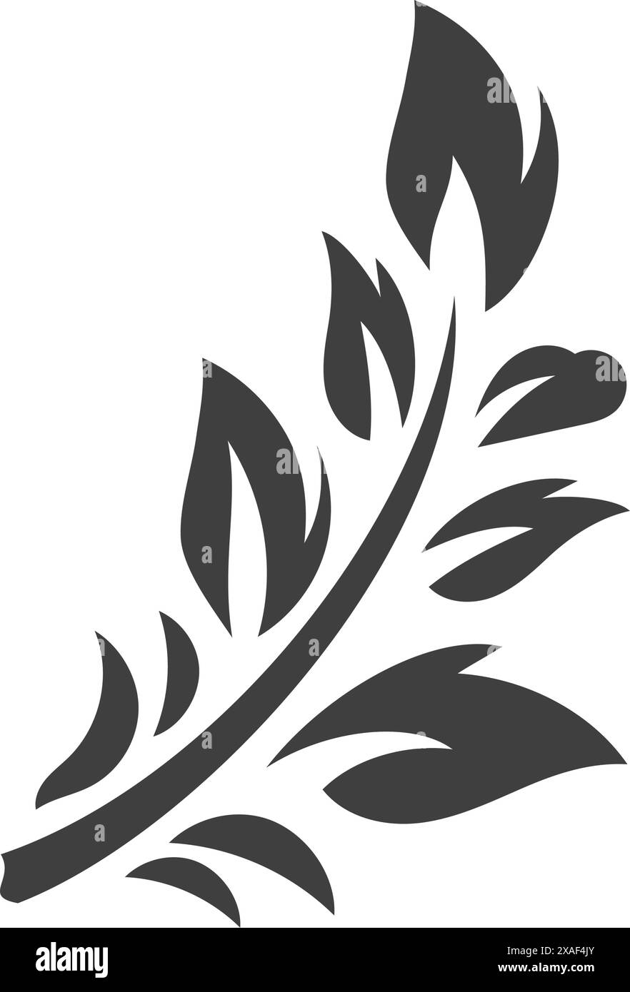 Tree branch leaves fire flame botanical camping vintage icon design ...