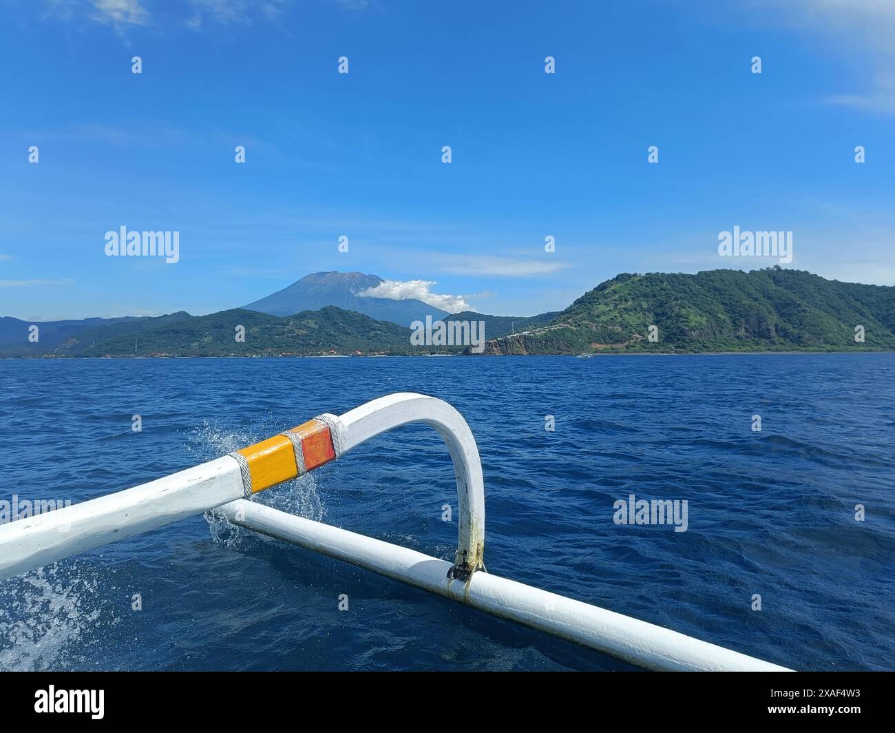 Mt. Agung, Bali in Indonesia. The volcano, Gunung Agung, view from the ...