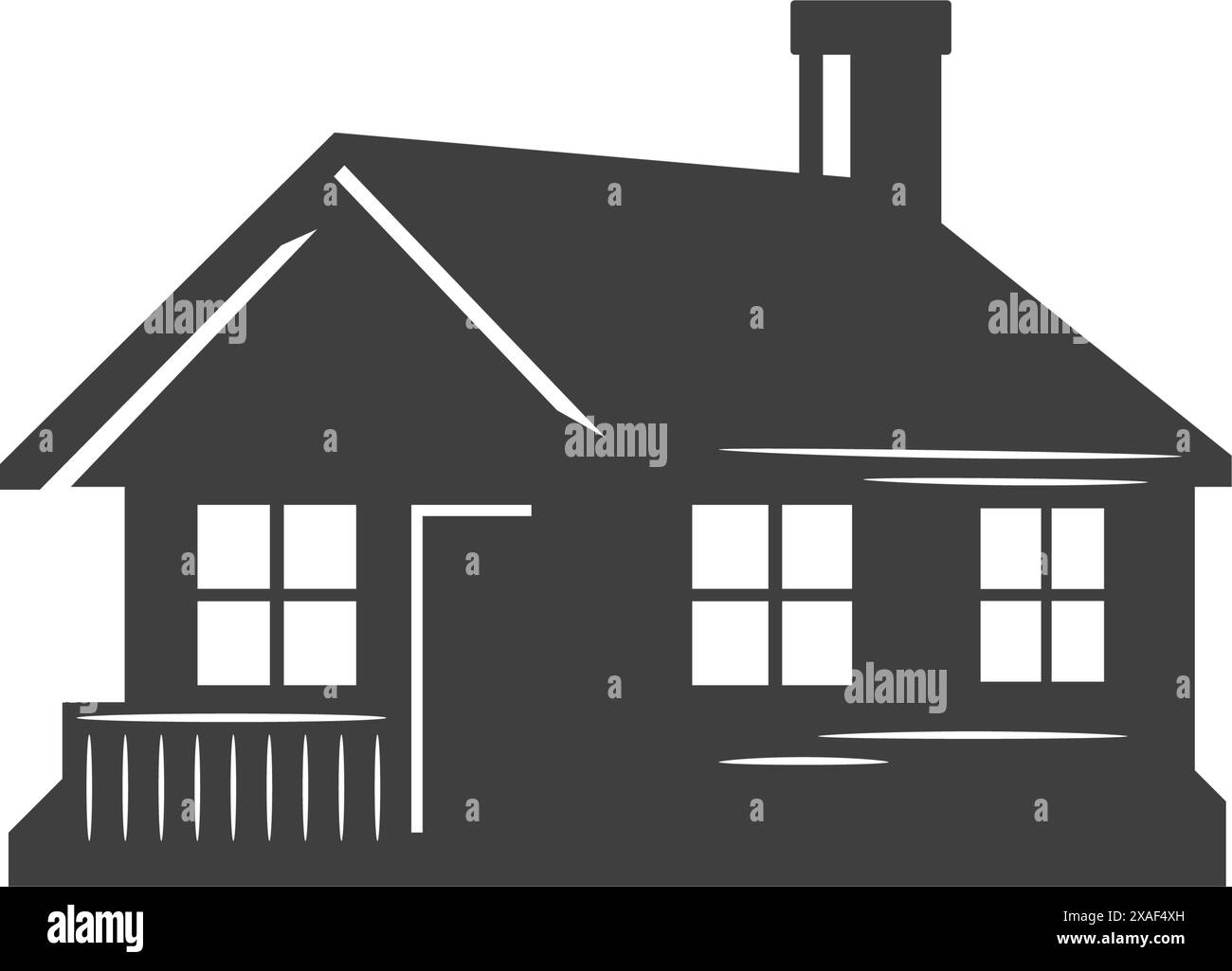 Village camping house wooden hut countryside cabin monochrome isometric ...