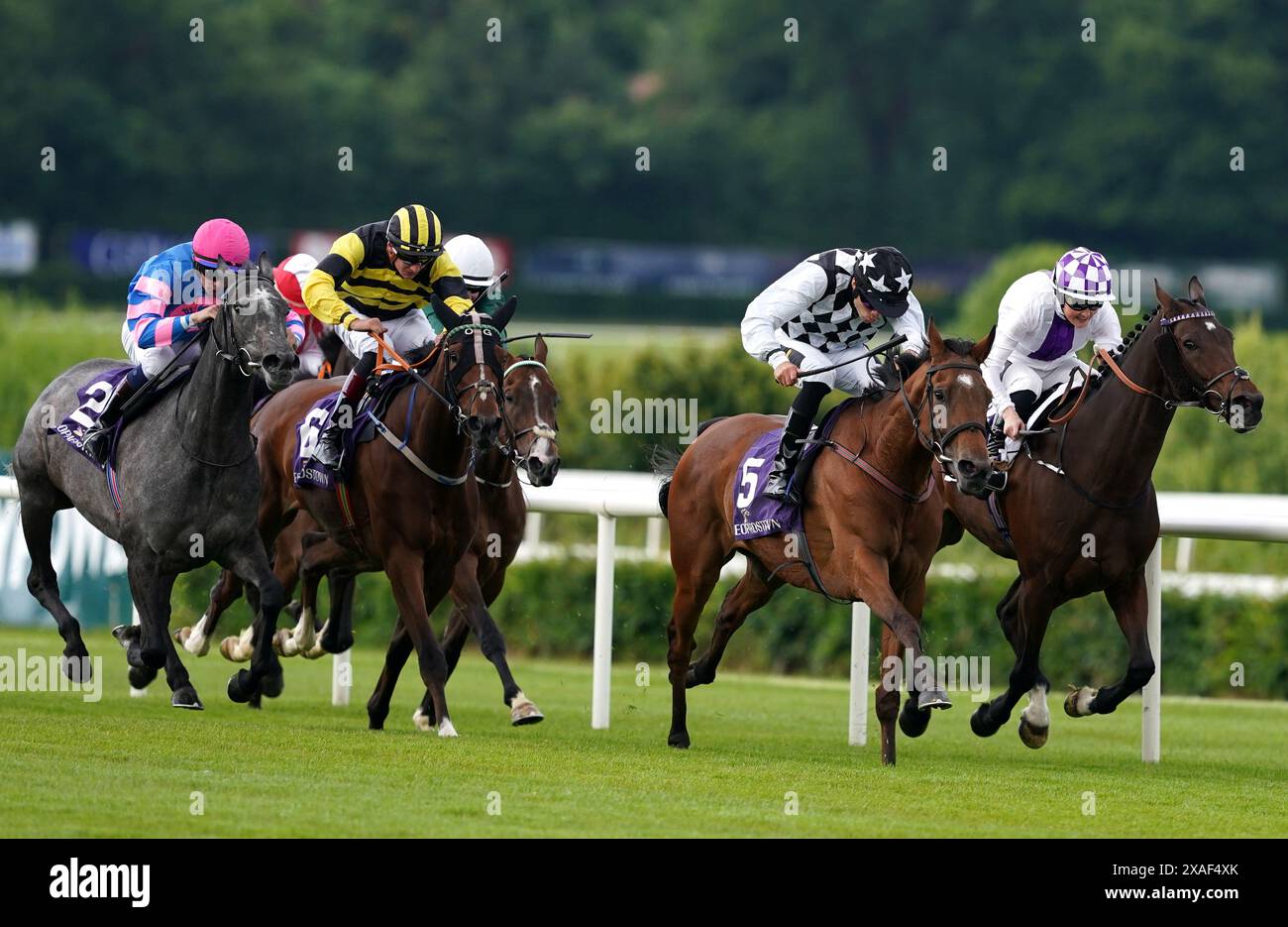 No Hassle ridden by Scott McCullagh (second right) on the way to ...