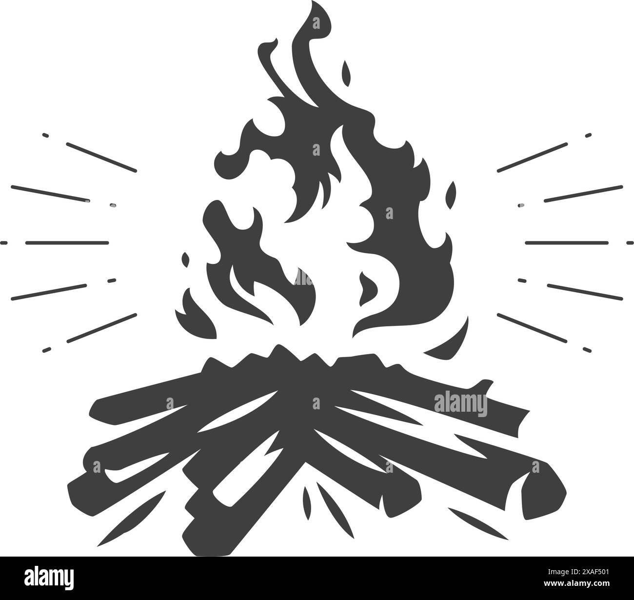 Campfire blaze burning flame firewood outdoor summer halt camping ...