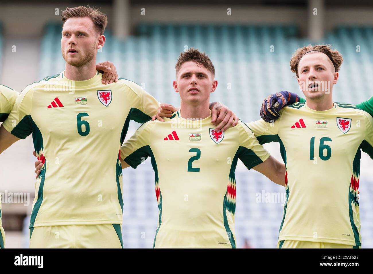 ALGARVE, PORTUGAL - 06 JUNE 2024: Wales' Joe Low and Wales' Fin Stevens ...