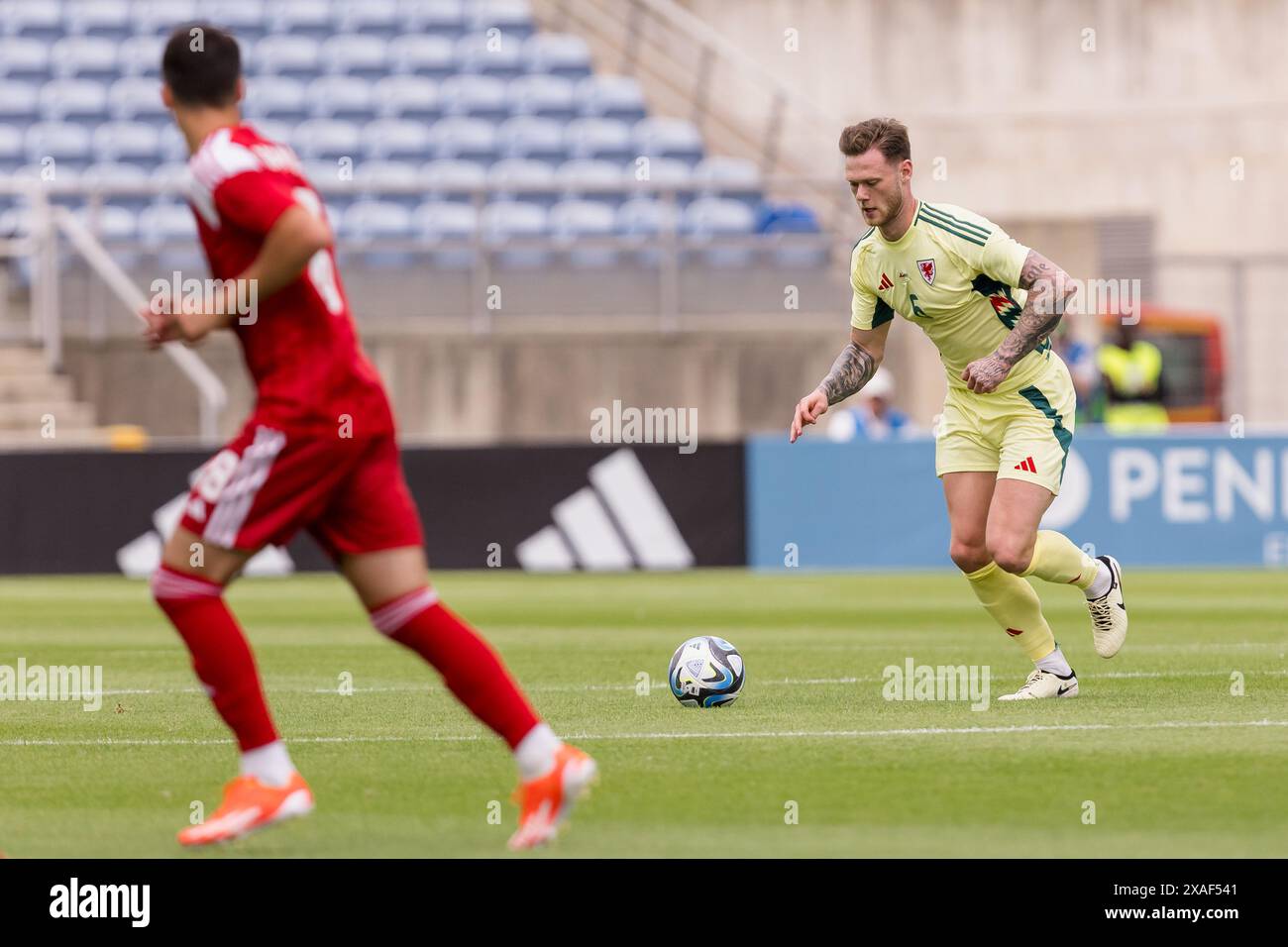 ALGARVE, PORTUGAL - 06 JUNE 2024: Wales' Joe Low during the ...