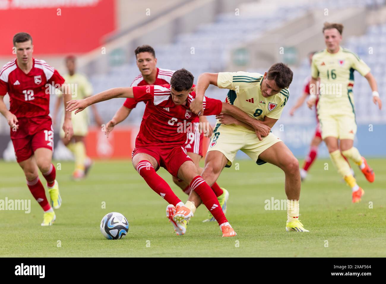 ALGARVE, PORTUGAL - 06 JUNE 2024: Wales' Rubin Colwill and Gibraltar's ...