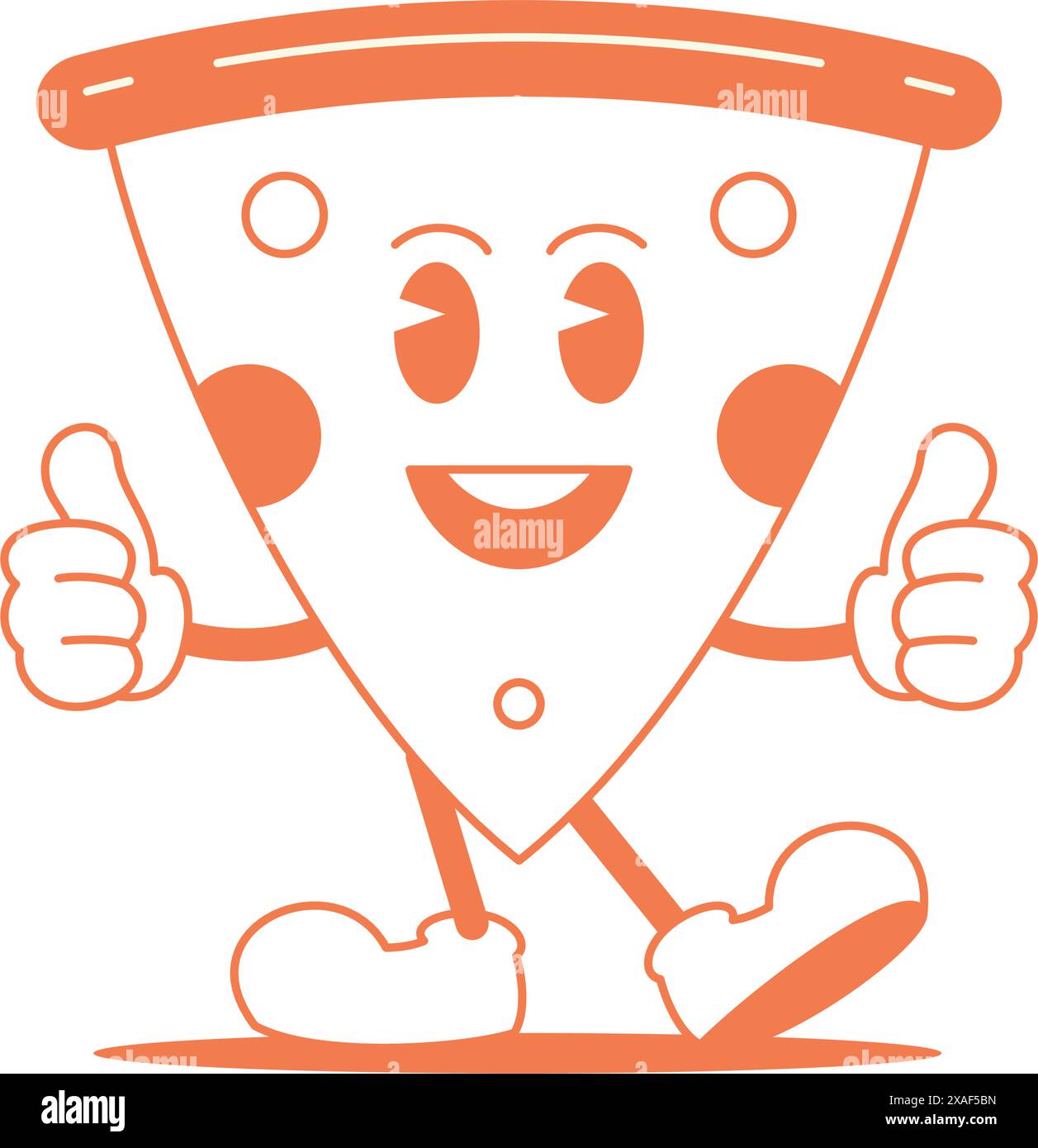 Smile pizza triangle piece cute character comic cartoon mascot retro ...