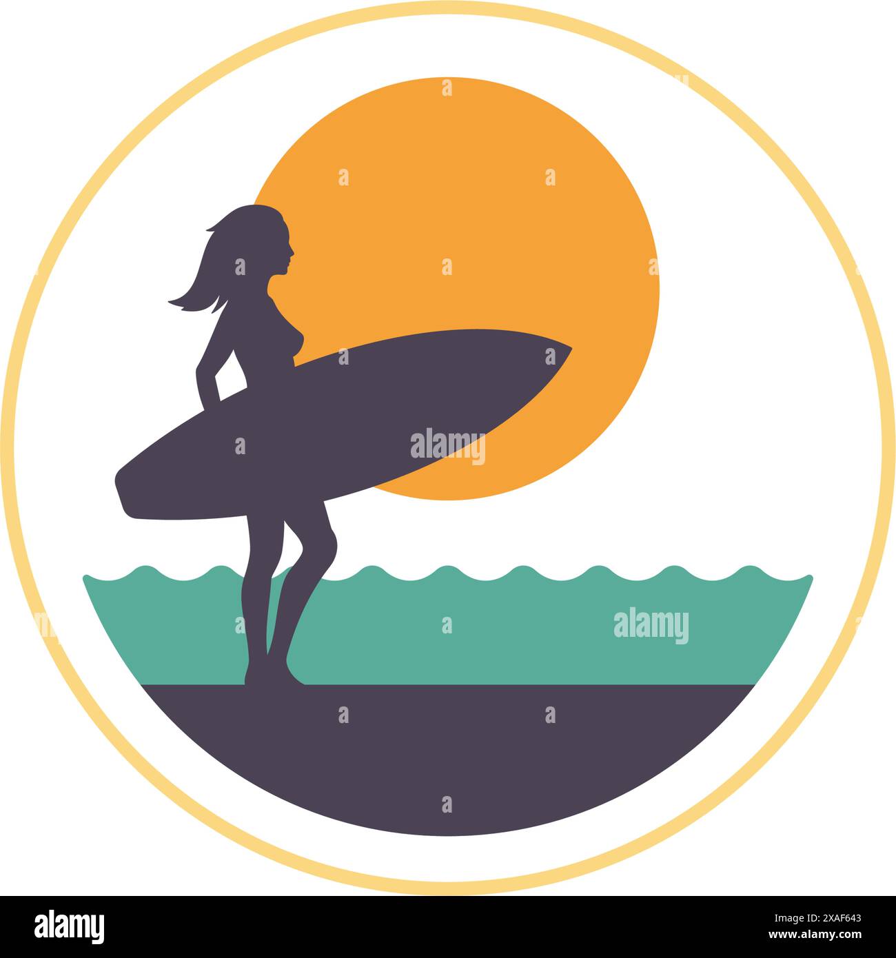 Woman surf vintage Cut Out Stock Images & Pictures - Alamy