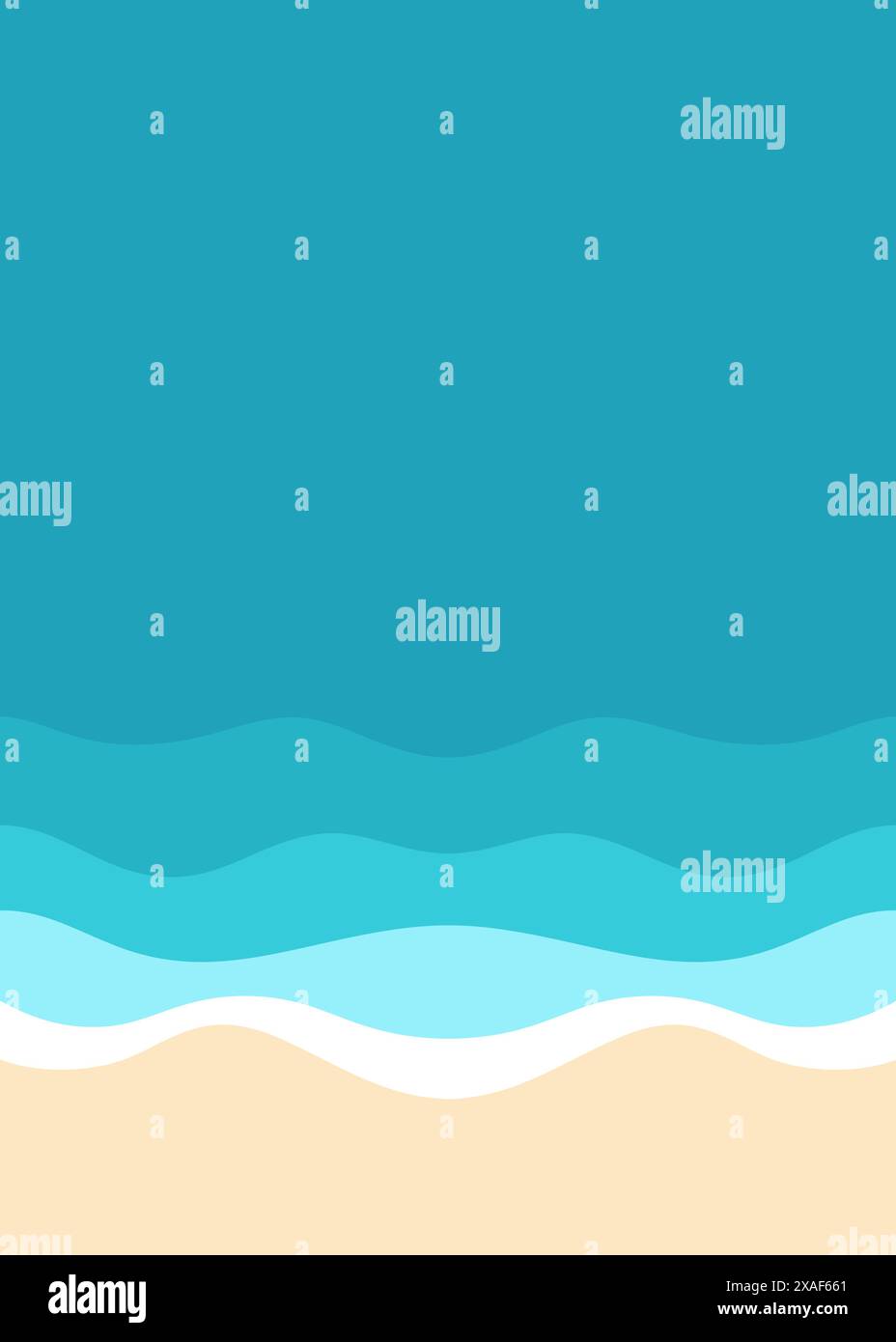 Beach coastline with sea waves and sand shore top view background ...