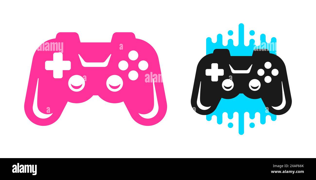 Video game esport gamepad console pink monochrome and black with ...