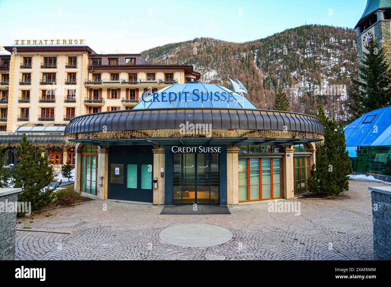 Zermatt town center christmas hi-res stock photography and images - Alamy
