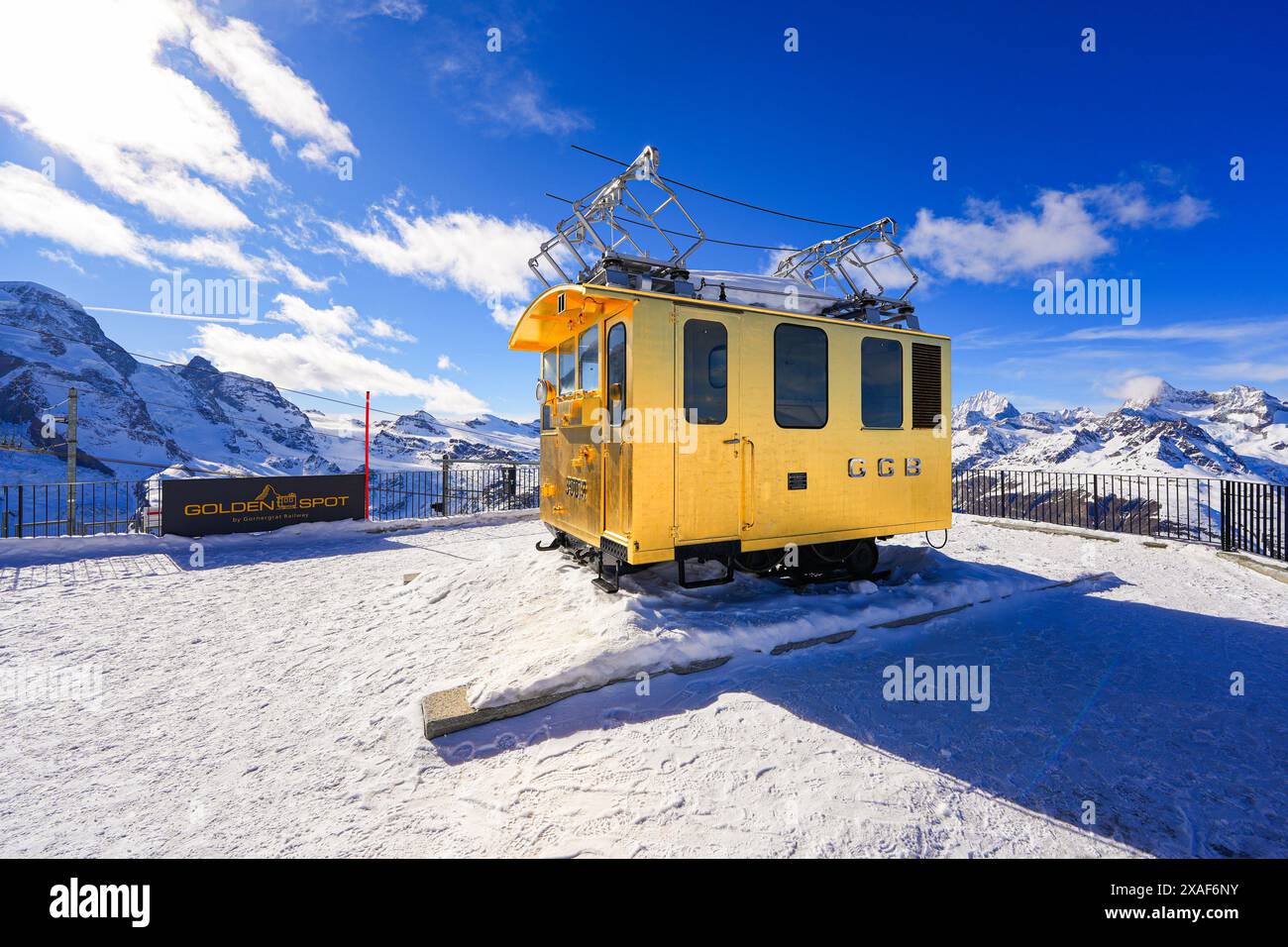 Gold-plated first generation cogwheel train locomotive at the Golden ...