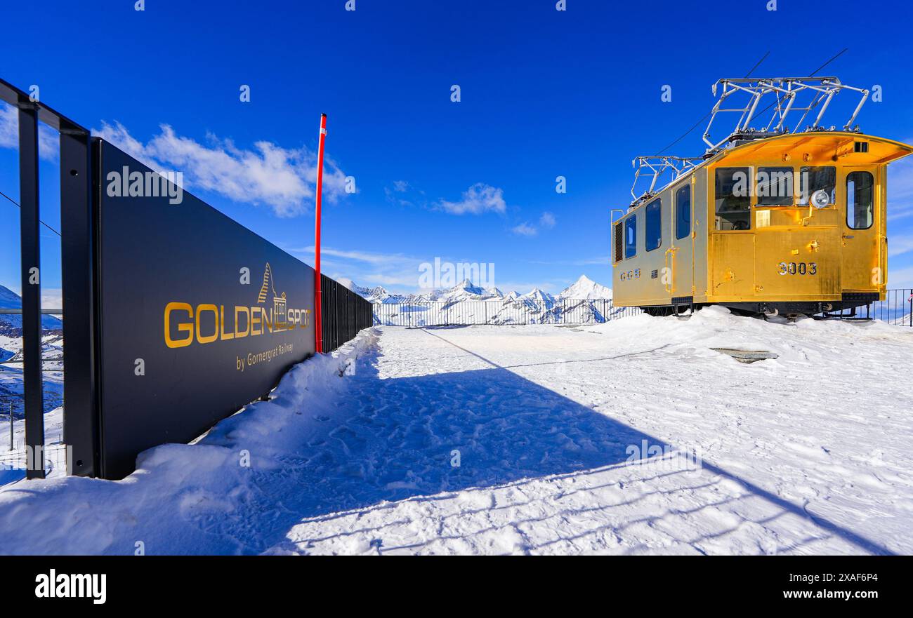 Gold-plated first generation cogwheel train locomotive at the Golden ...