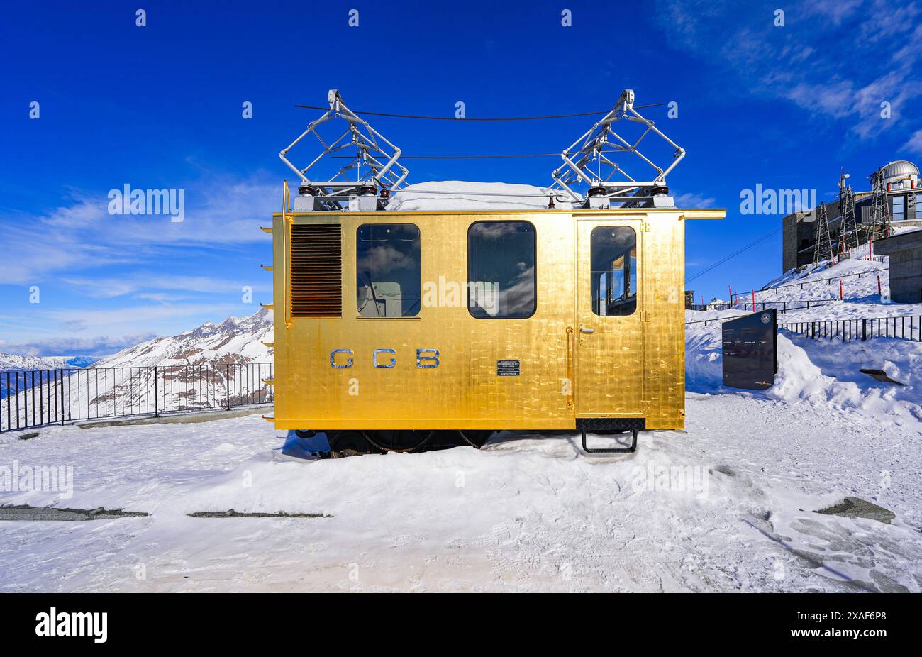 Gold-plated first generation cogwheel train locomotive at the Golden ...